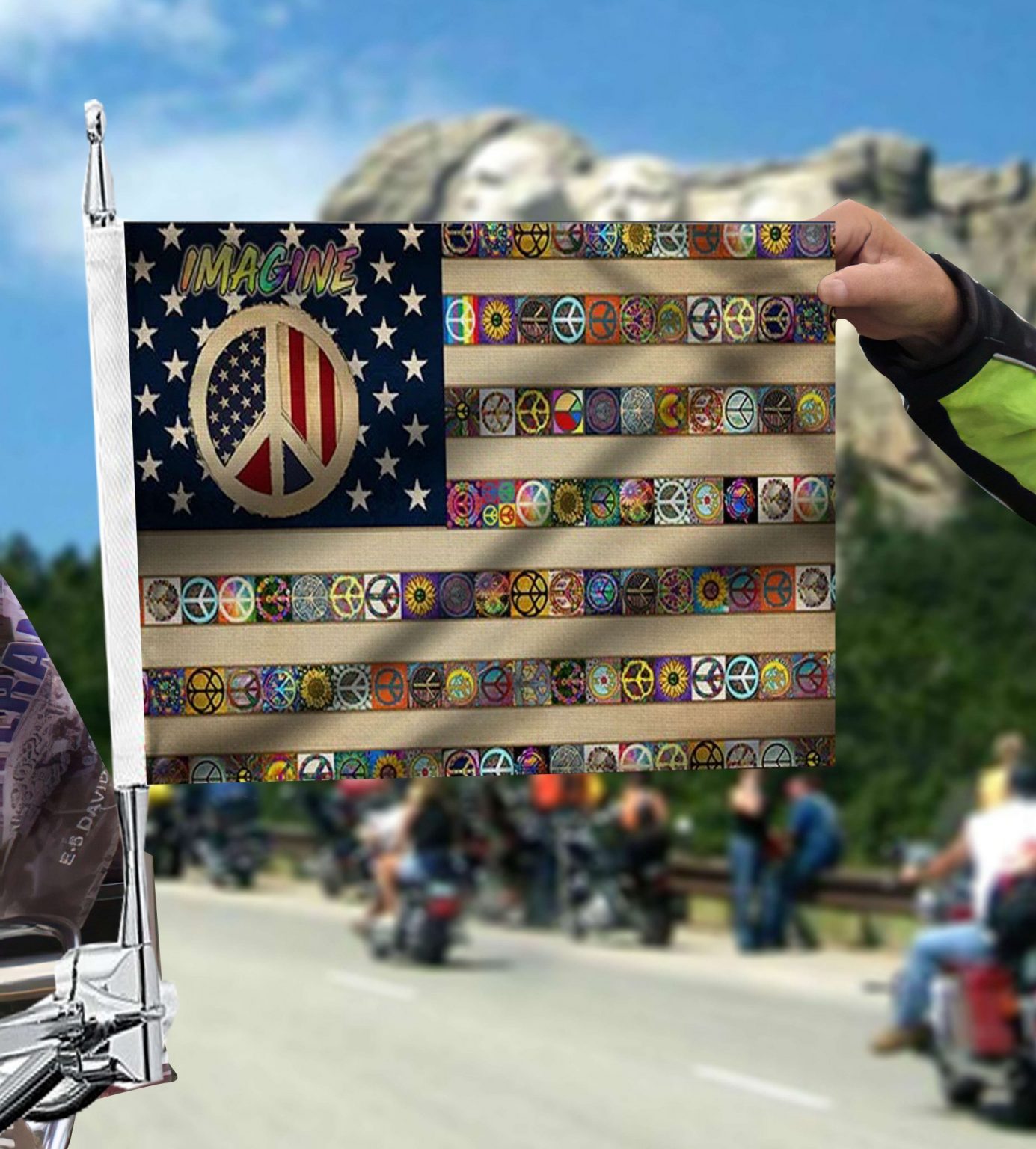 Peace Sign Hippie Motorcycle Flag – Gossme